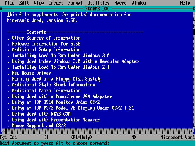 Liberado fonte do MS-DOS 1.1 e 2.0, Microsoft Word 1.1a para Windows - CocaTech